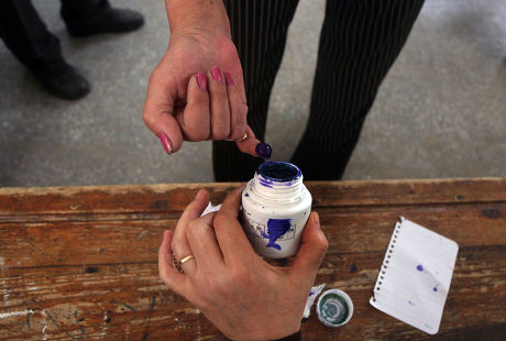 Egyptian Voter Dips His Finger Ink Editorial Stock Photo - Stock Image ...