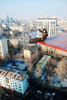 Extreme Climber Climbing Tall Structure Editorial Stock Photo - Stock ...