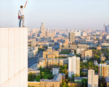 Extreme Climber Climbing Tall Structure Editorial Stock Photo - Stock ...