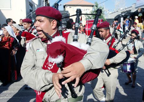Palestinians Play Folk Music On Bagpipes Editorial Stock Photo - Stock ...
