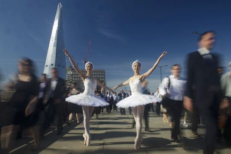 English National Ballet perform on London Bridge to celebrate their new ...