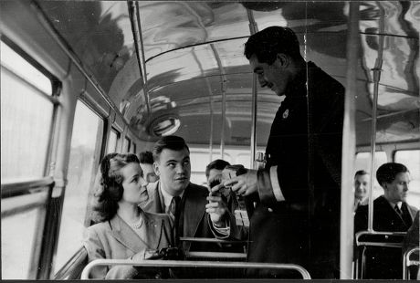 London Bus Conductor Collects Fares Passengers Editorial Stock Photo ...