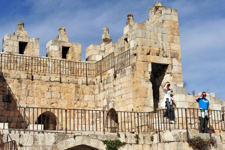 Damascus Nablus Gate Walls Jerusalem Old Editorial Stock Photo - Stock ...