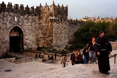Damascus Nablus Gate Walls Jerusalem Old Editorial Stock Photo - Stock ...