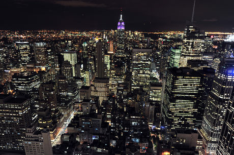 Aerial View Empire State Building Night Editorial Stock Photo - Stock Image | Shutterstock