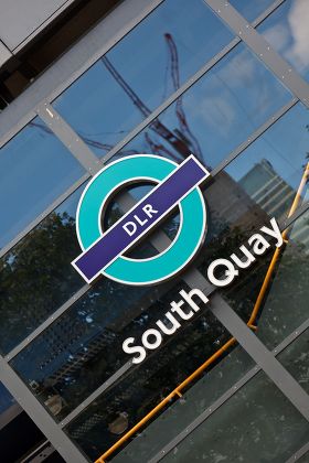 South Quay Dlr Signage Canary Wharf Editorial Stock Photo - Stock Image ...