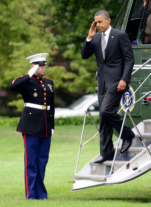 United States President Barack Obama Salutes Editorial Stock Photo ...