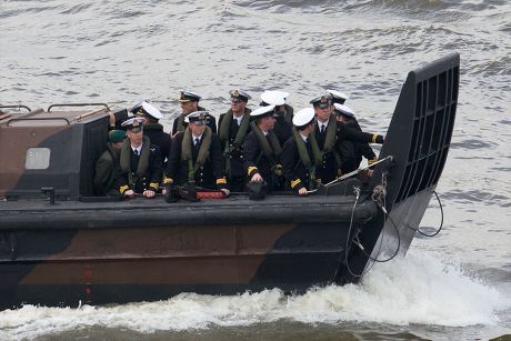 Royal Navy Officers On Landing Craft Editorial Stock Photo - Stock ...