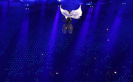 Performer Wings Riding Bicycle Editorial Stock Photo - Stock Image ...