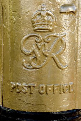 Golden Royal Mail George Vi Postbox Editorial Stock Photo - Stock Image ...