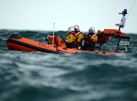 Rnli Rescue Rib On Duty Sailing Editorial Stock Photo - Stock Image | Shutterstock