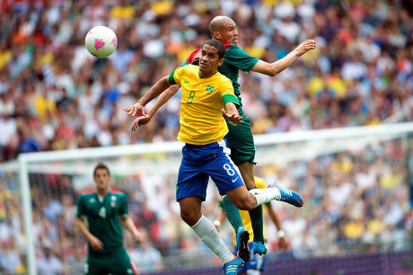 Brazils Romulo Fights Ball Mexicos Jorge Editorial Stock Photo - Stock ...