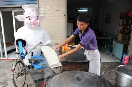 Restaurant Owner Zhao Robotic Pig Noodle Editorial Stock Photo - Stock ...