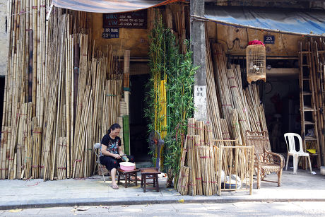Bamboo Shop Bamboo Poles Street Hanoi Editorial Stock Photo - Stock ...