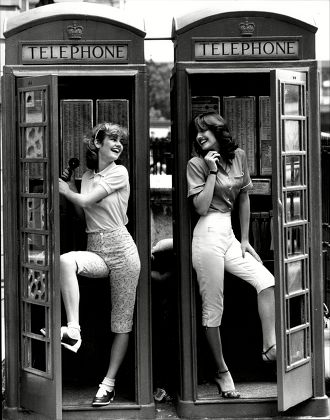 Fashion Women 1980 Models Telephone Boxes Editorial Stock Photo - Stock ...