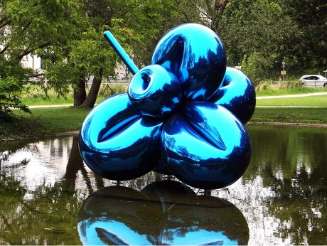 Jeff Koons Balloonflower Sculpture Exhibited Beyeler Editorial Stock ...