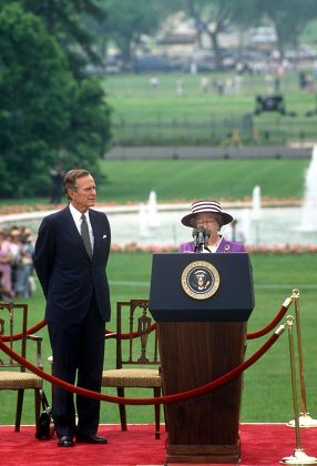 George H Bush Queen Elizabeth Ii Editorial Stock Photo - Stock Image ...