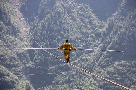 One High Wire Walker Adil Hoshurs Editorial Stock Photo - Stock Image ...
