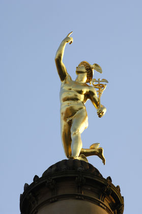 Golden Statue Mercury Messenger Gods Stuttgart Editorial Stock Photo ...