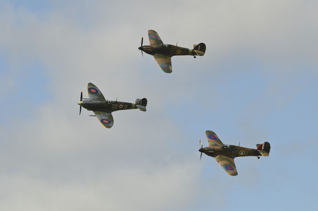 Hurricanes Spitfire Flypast Editorial Stock Photo - Stock Image ...