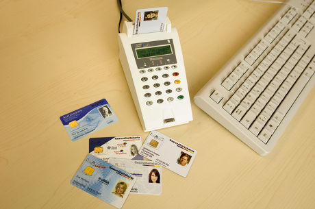 Health Insurance Cards Card Reader Editorial Stock Photo - Stock Image ...