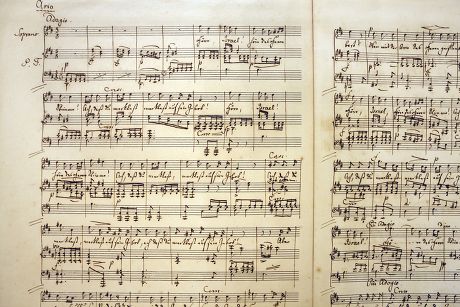 Handwritten Musical Notation Felix Mendelssohn Bartholdy Editorial ...