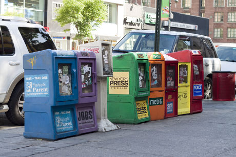 Colourful Newspaper Boxes Christopher Street Manhattan Editorial Stock ...