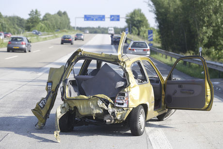 Accident On Autobahn 3 Freeway Near Editorial Stock Photo - Stock Image ...