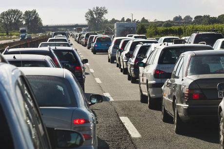 Holiday Traffic Jam On Italian Freeway Editorial Stock Photo - Stock ...