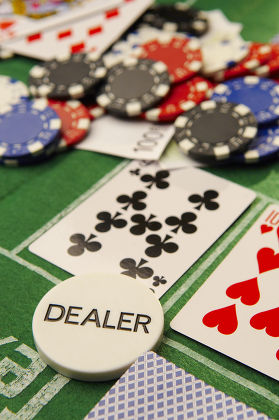 Texas Holdem Poker Dealer Cards Chips Editorial Stock Photo - Stock ...