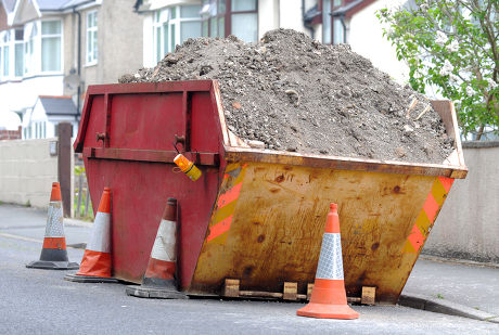 Rubbish Skip On Street Britain Editorial Stock Photo - Stock Image ...