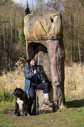Walker Resting Carved Tree Seat On Editorial Stock Photo - Stock Image ...