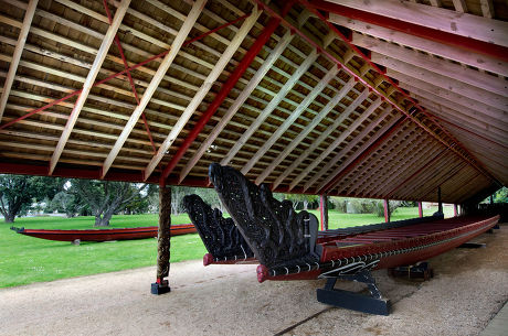 Whare Waka Canoe House 35 Metre Editorial Stock Photo - Stock Image ...