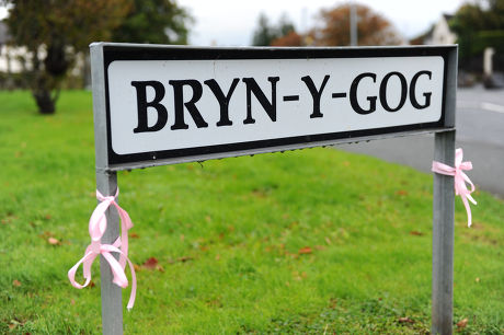 Pink Ribbons On Sign Entrance Brynygog Editorial Stock Photo - Stock ...