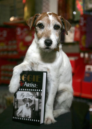 __COUNT__ Uggie the dog 'The Artist: My Story' book paw printing at ...