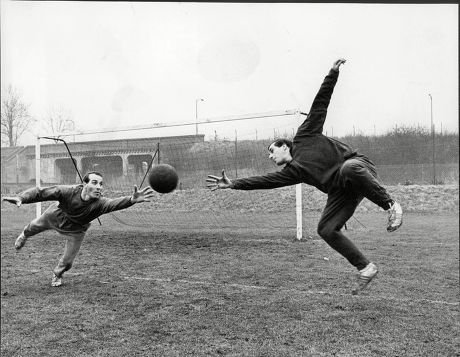 Footballer Goalkeeper Ron Springett L Training Editorial Stock Photo ...