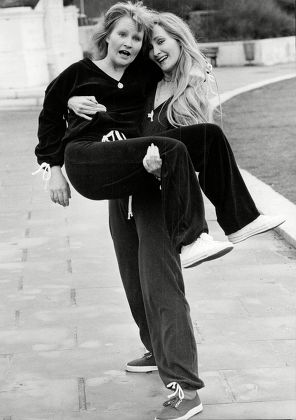 Φωτογραφία στοκ editorial «Actress Michele Dotrice Being Carried By ...