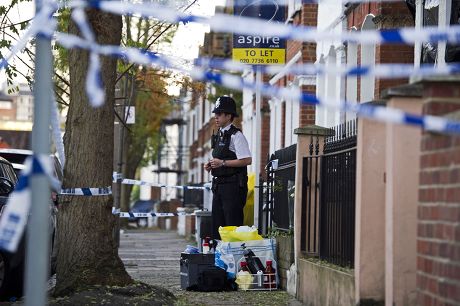 Police Officer Guarding Crime Scene Property Editorial Stock Photo ...