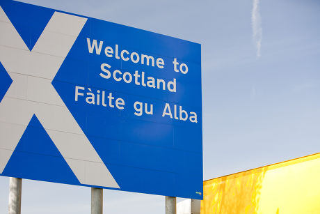 Welcome Scotland Sign On Side M74 Editorial Stock Photo - Stock Image ...