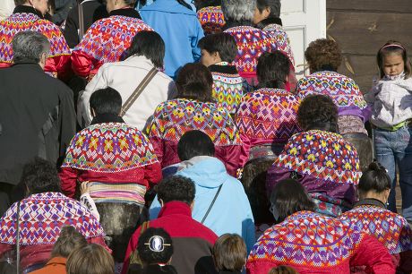 Inuit Women Wearing Traditional Greenlandic National Editorial Stock ...