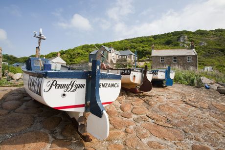 Penberth Tiny Cornish Fishing Hamlet On Editorial Stock Photo - Stock ...