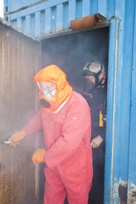 Workers Offshore Industry Practice Escaping Smoke Editorial Stock Photo ...