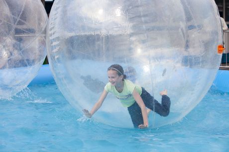 Children Playing Water Walkers On Llandudno Editorial Stock Photo ...