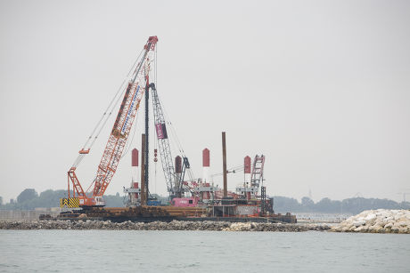 Engineering Works Part Mose Project Venice Editorial Stock Photo ...
