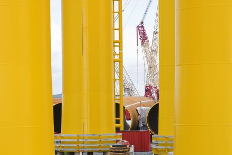 Walney Offshore Windfarm Project Transition Pieces Editorial Stock ...