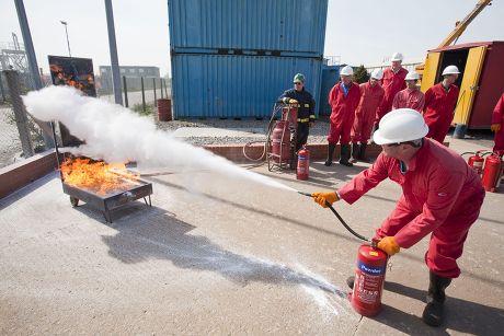 Workers Offshore Industry Practice Fire Fighting Editorial Stock Photo ...