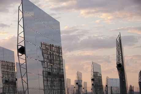 Heliostats Large Reflective Mirrors Directing Sunlight Editorial Stock ...