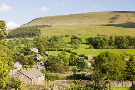 Pretty Fuedal Village Downham Nestling Beneath Editorial Stock Photo ...