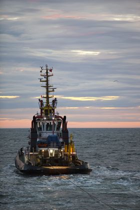 Tug Boat Towing Jack Barge Goliath Editorial Stock Photo - Stock Image ...