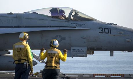 F18 Hornet Waiting Take Off Editorial Stock Photo - Stock Image ...